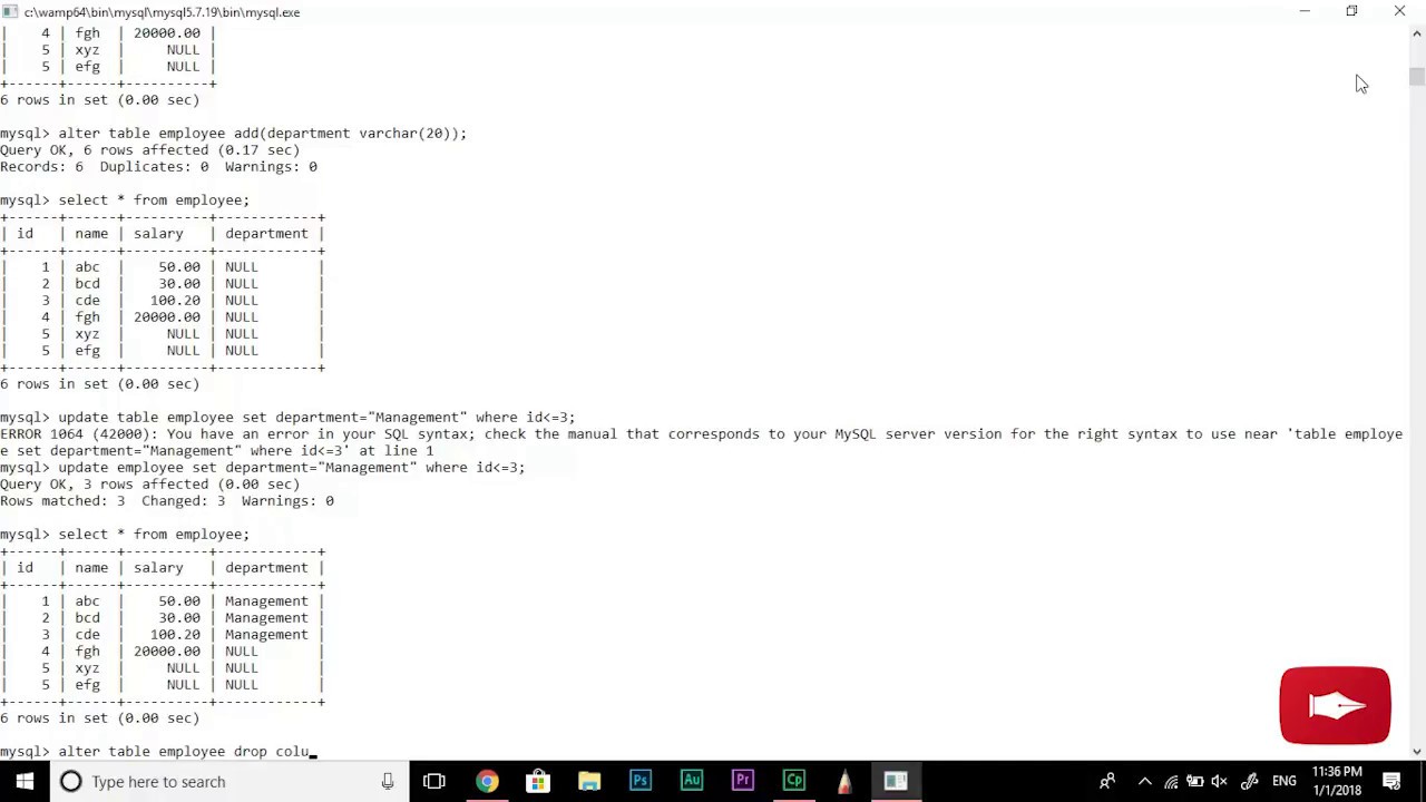 Sql Part 1 Youtube