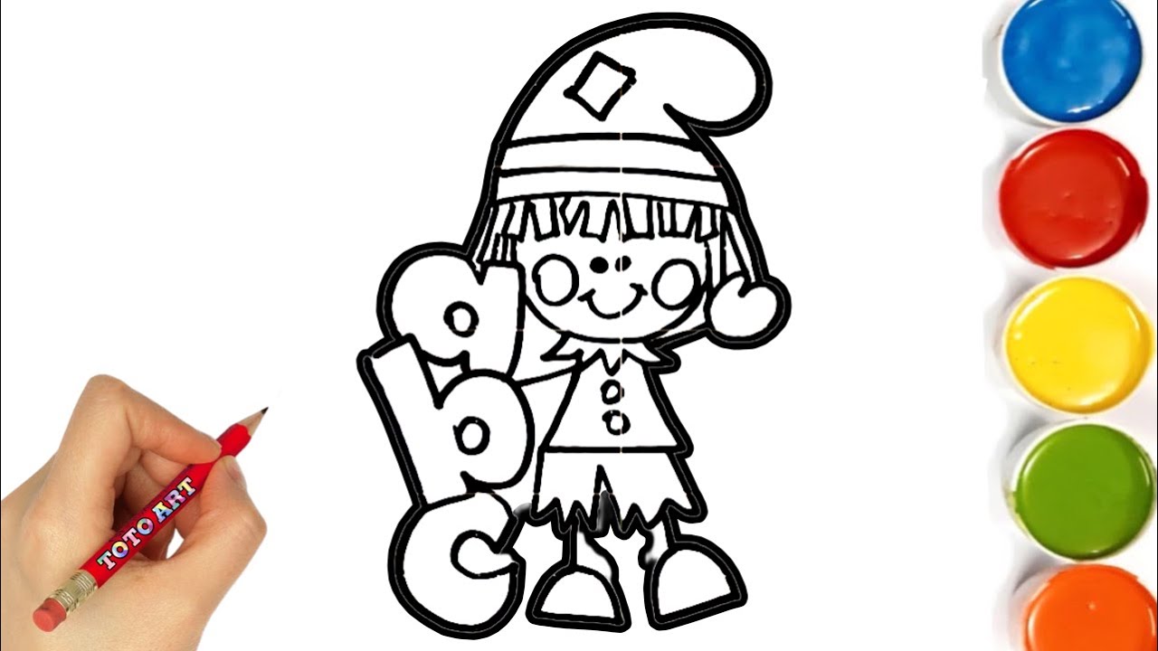How to draw A B C Boy -Colouring for Kids & Toddlers |Draw, Paint and ...