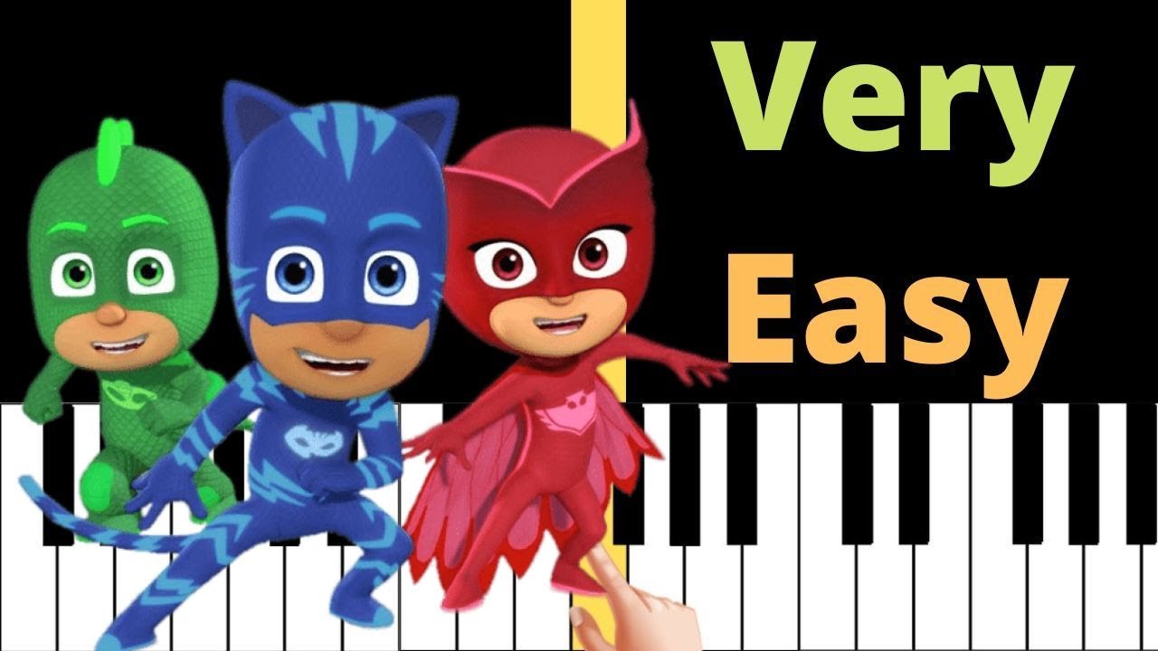 PJ Masks Theme Song - VERY EASY Piano Tutorial - YouTube