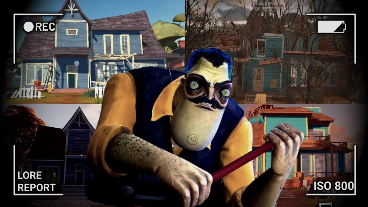 Hello Neighbor 1 2 3 - Neighbor's House Evolution Comparison and ...