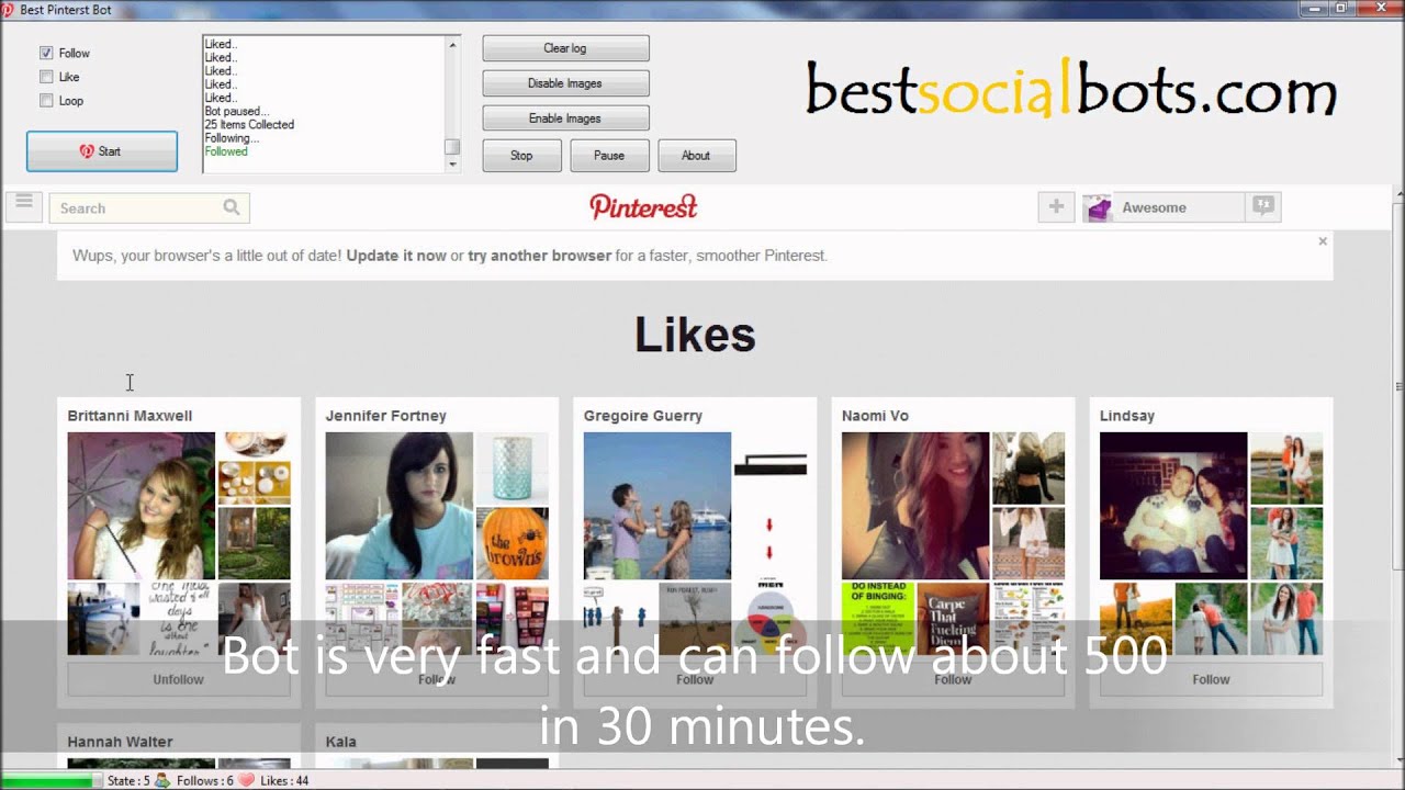 How to get Followers on pinterest Best Pinterest Bot - YouTube