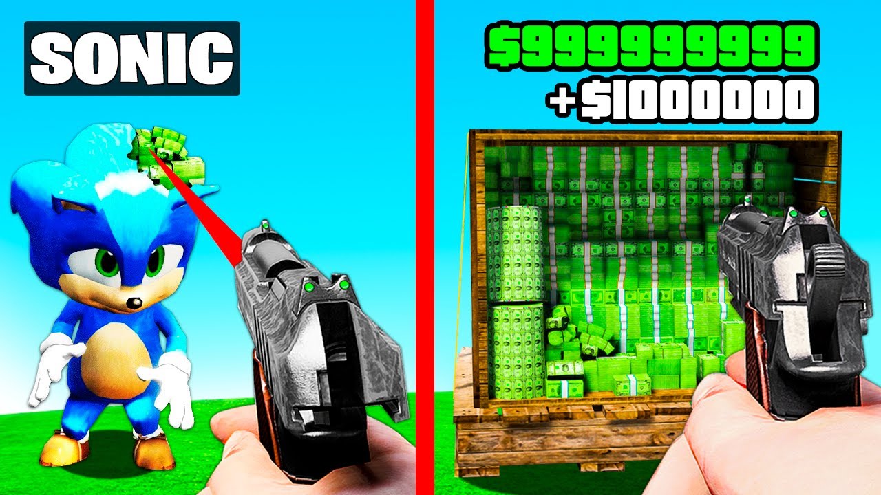 Every SONIC I SHOOT Becomes MONEY in GTA 5 - YouTube