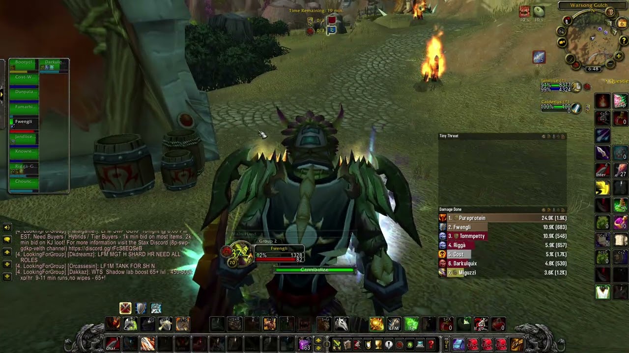 WoW WotLK Classic pre-patch protection warrior pvp Warsong Gulch 11 ...