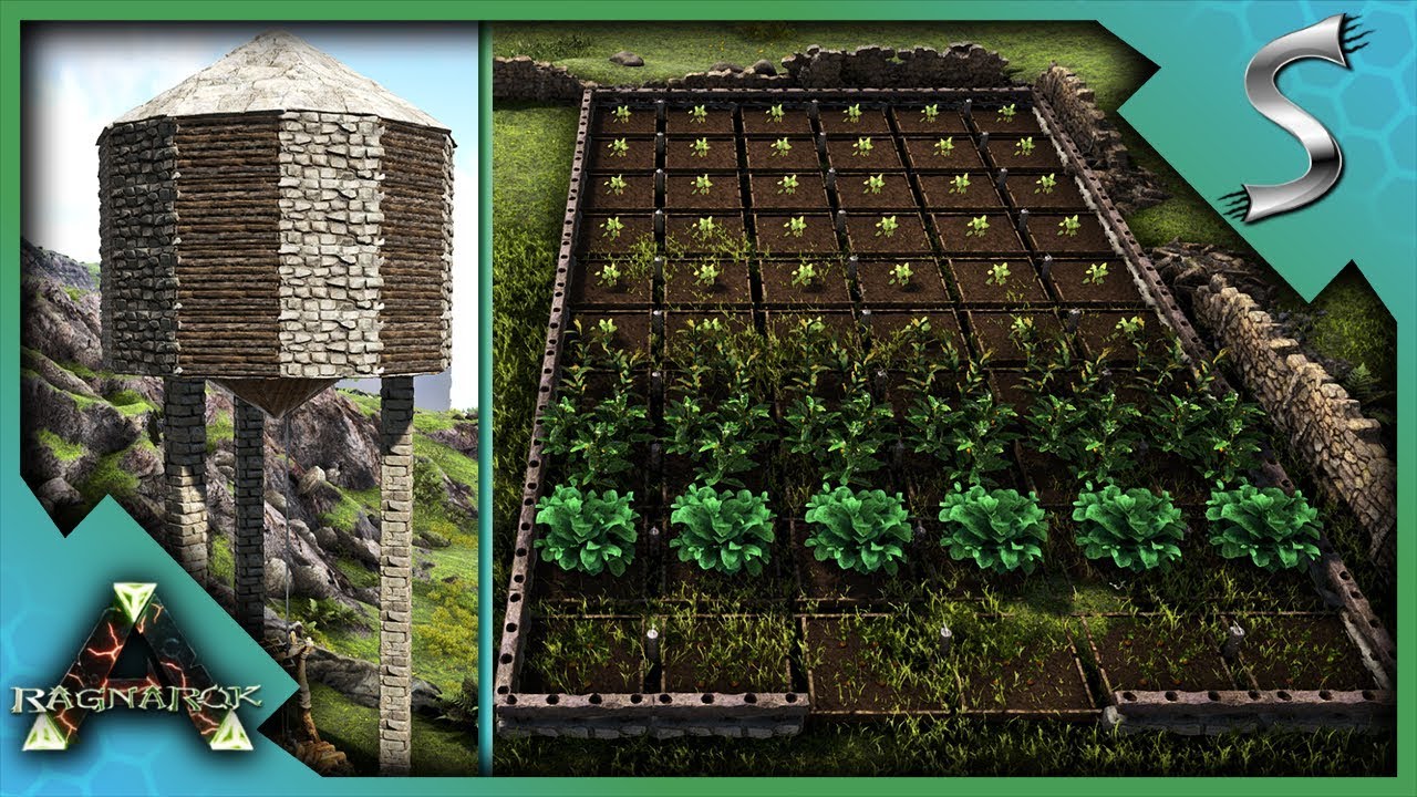 BUILDING THE WATER TOWER AND THE LARGEST CROP FIELD EVER! - Ark ...