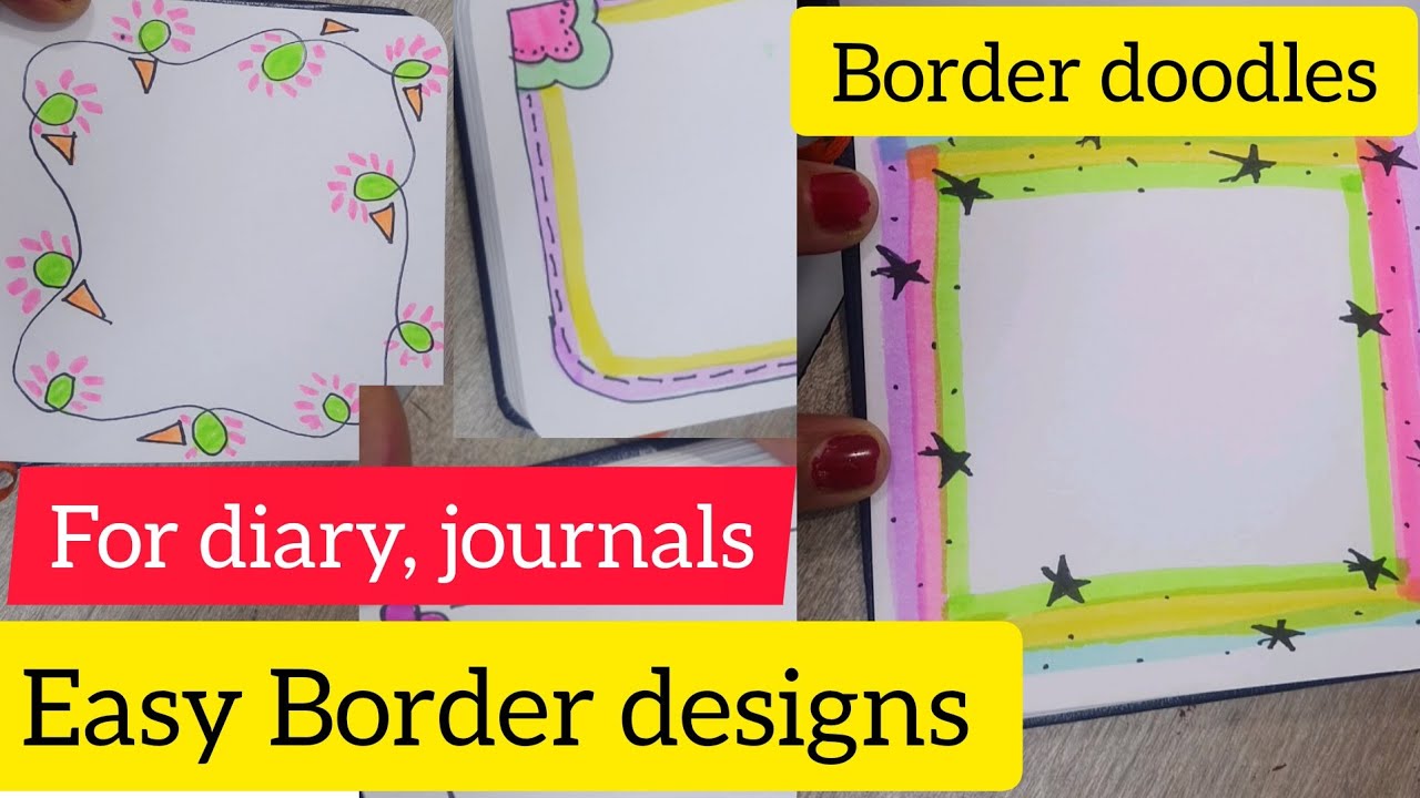 easy border designs for diary, journals, notebooks | border doodles # ...