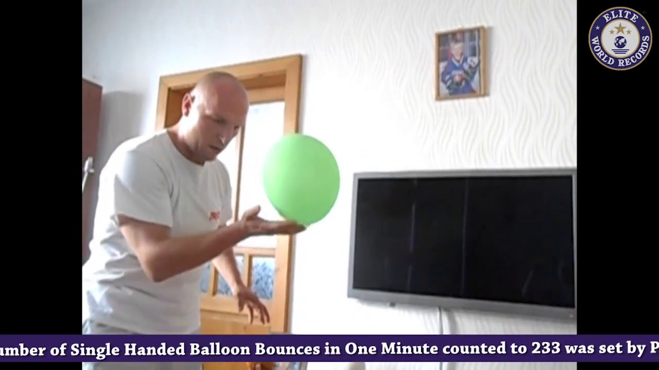 Most Number of Single Handed Balloon Bounces in One Minute EWR201522275 ...