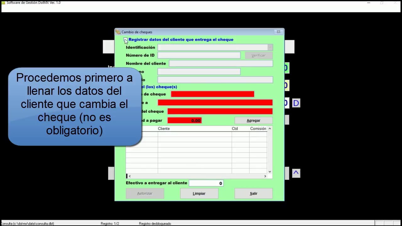 Software cambio de cheques y cambio de dólares - YouTube