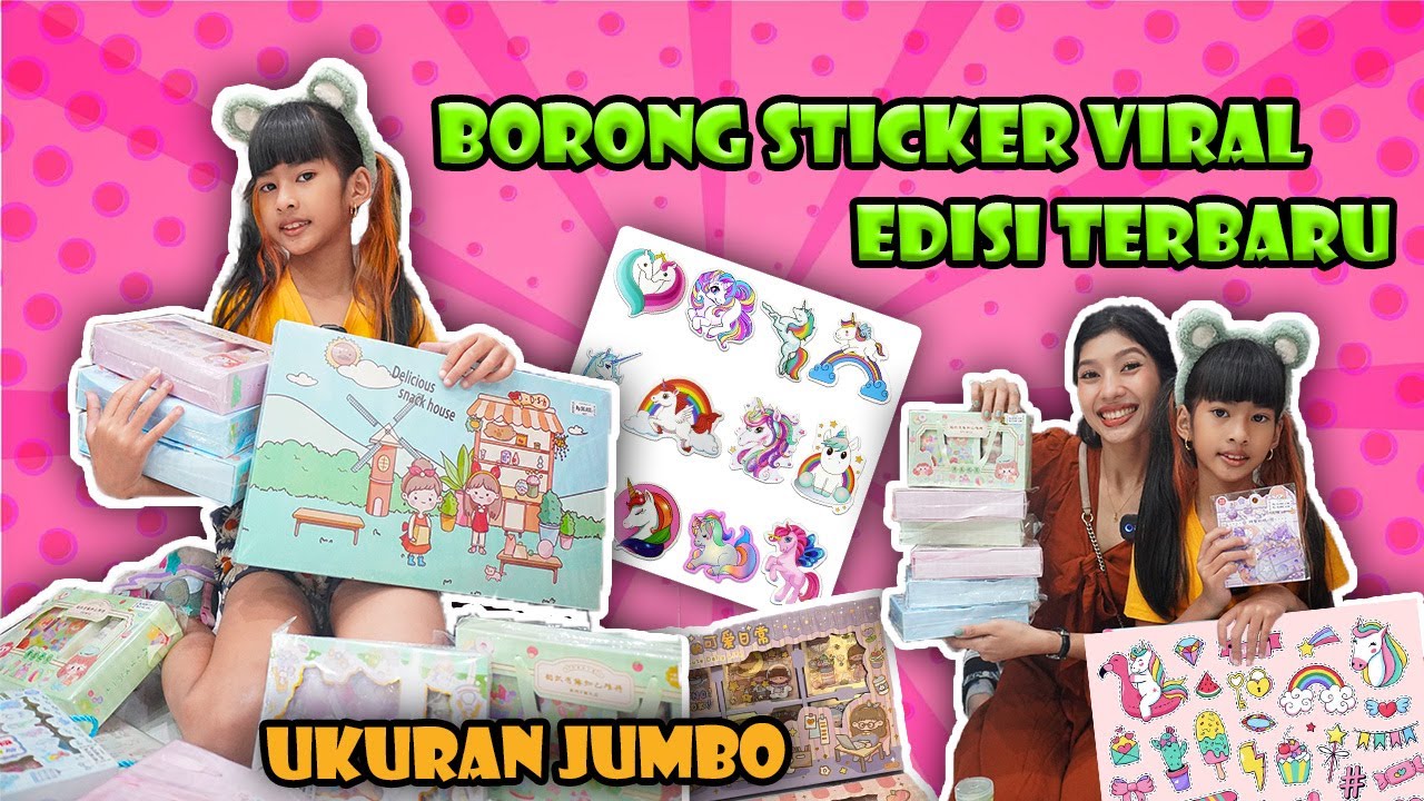 DISTA BORONG STIKER VIRAL TERBARU😍!! SEMUA WARNA DIBELI 😍 !! # ...