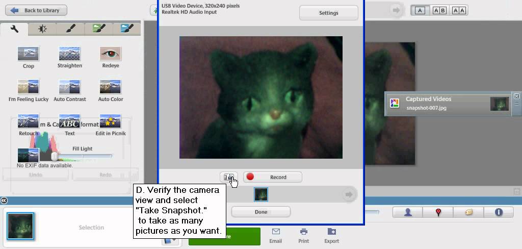 Tutorial: Capturing a Picture in Picasa - YouTube