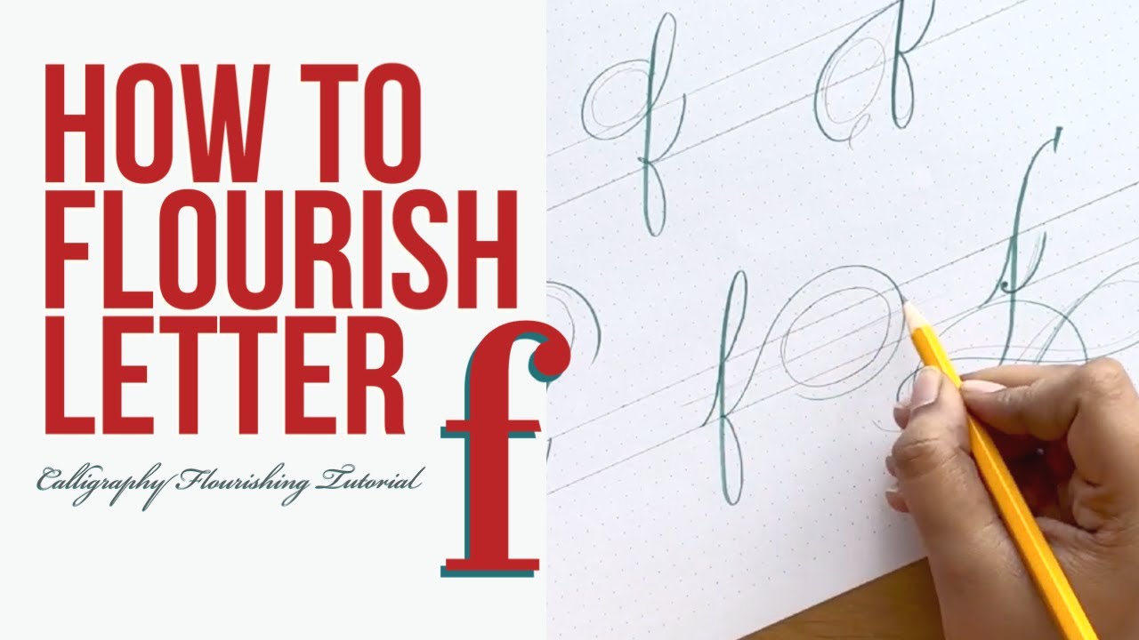 How to flourish letter f. Calligraphy flourishing tutorial - YouTube