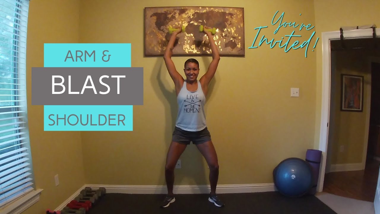 14 Min Arm & Shoulder Blast W/Dumbbells // Challenging - YouTube