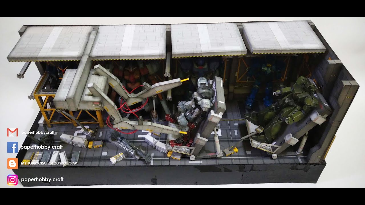 GUNDAM HANGAR 1 144 SCALE PAPERMODEL - YouTube