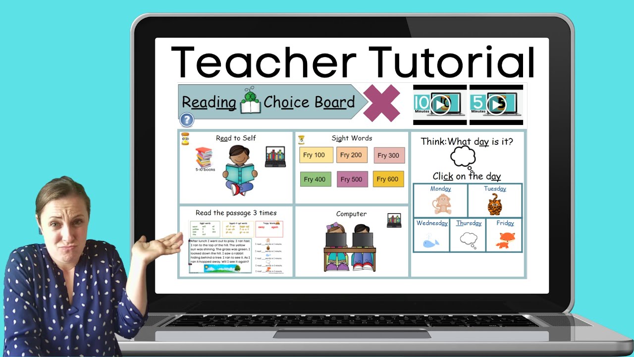 Teacher Tutorial Reading Digital Choice Board - YouTube