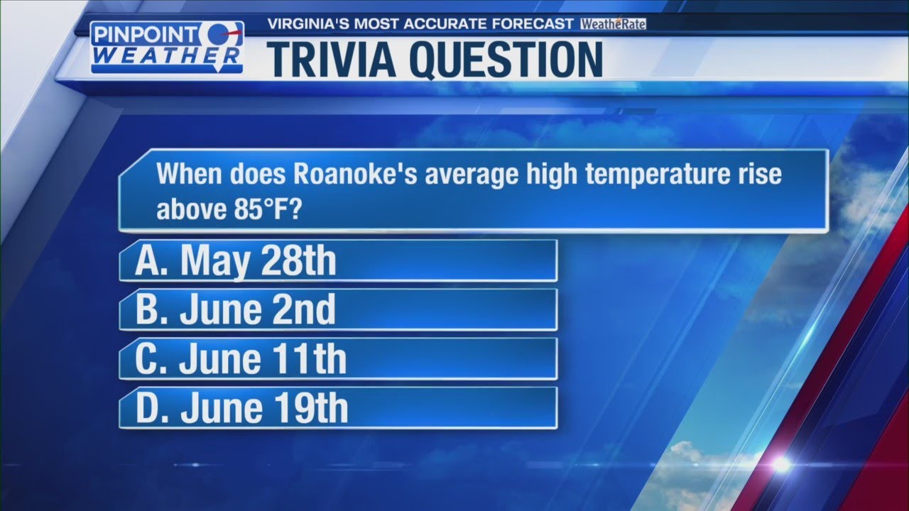 WFXR Weather Trivia: Warming up into the summer - YouTube