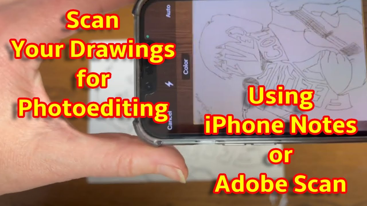 HOW TO TURN DRAWINGS INTO DIGITAL IMAGES/ Use iPhone Notes or Adobe ...