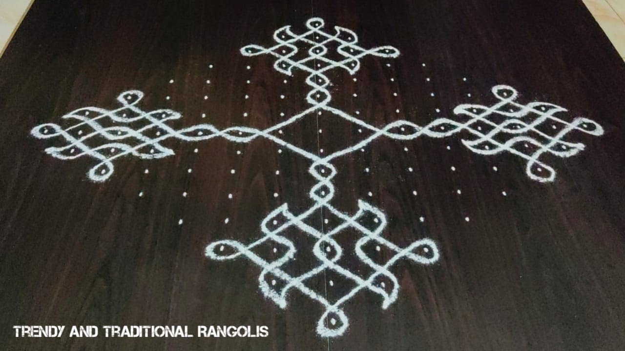 Simple pongal kolam | 15 dots easy sikku kolam, kambi/neli kolam ...