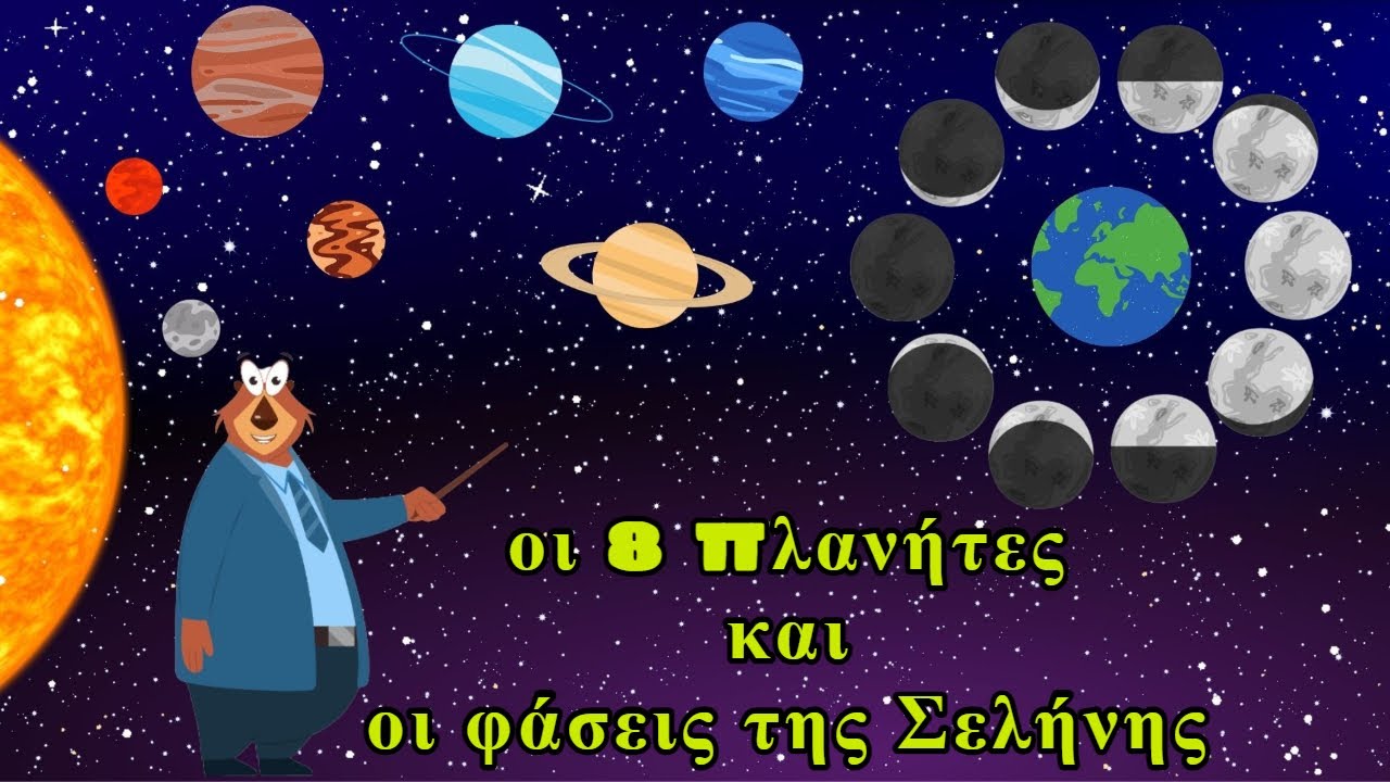 Το ηλιακό μας σύστημα | Οι 8 πλανήτες και οι φάσεις της Σελήνης ...