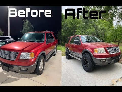 Lifting a 2005 Ford Expedition and adding new wheels - YouTube
