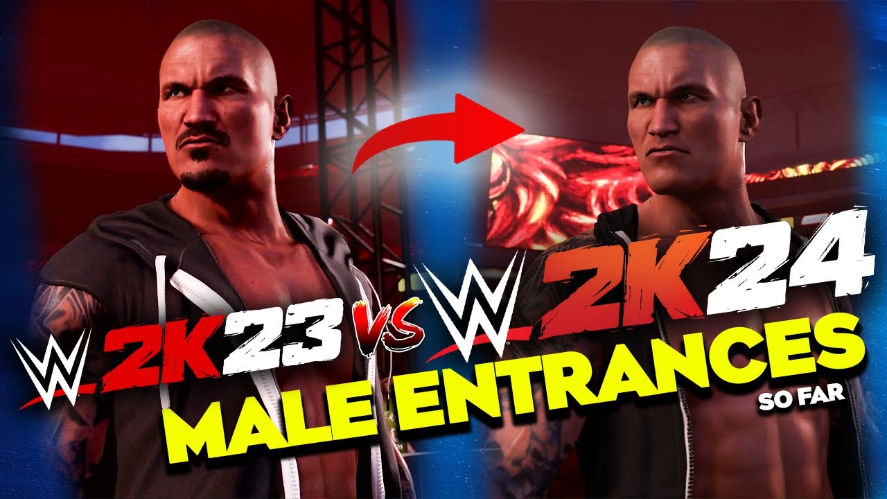 WWE 2K23 vs WWE 2K24 Men's Entrances so far! - YouTube