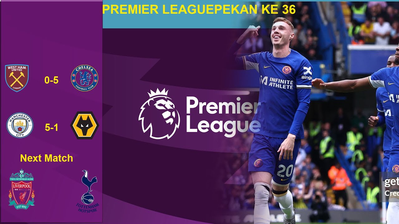 hasil liga ingris tadi malam CHELSEA VS WESTHAM -- MAN CITY VS WOLVES -- epl pekan ke 36 - YouTube