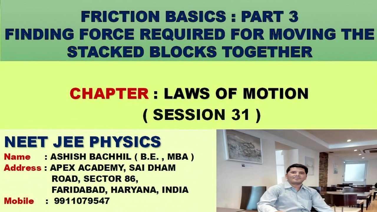 Friction Basics ( Force required for moving two stacked blocks together ...