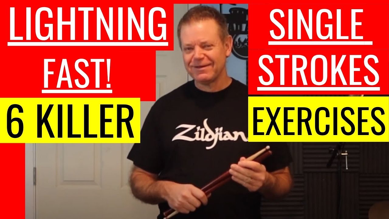Lightning Fast Single Stroke Roll - 6 Killer Exercises!😁 - YouTube