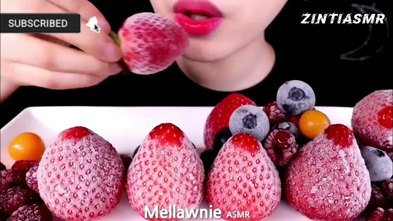frozen fruits eating 🍓🍓🍇🍇l ASMR l ZintiASMR l mellawnie asmr l mukbang - YouTube