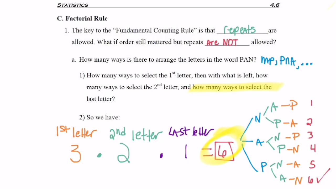 4.6 - part 5 - The Factorial Rule - YouTube