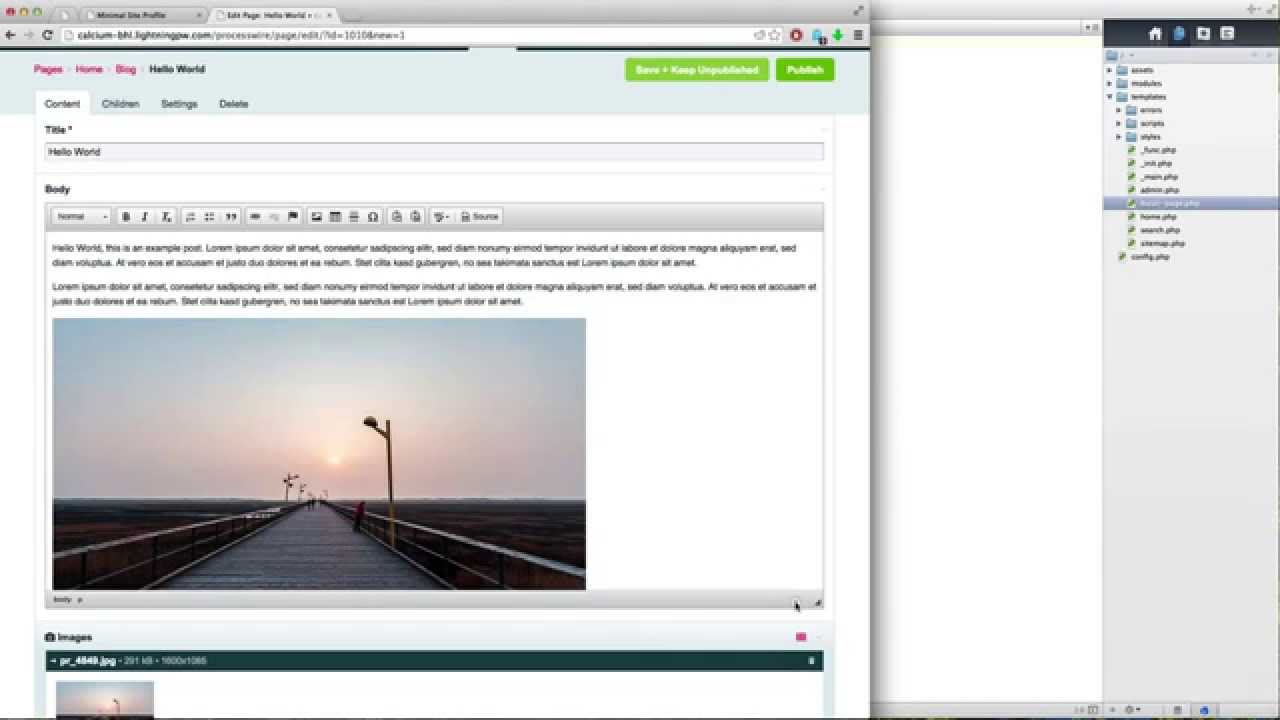 ProcessWire 2.5 Blog basic blog tutorial - YouTube