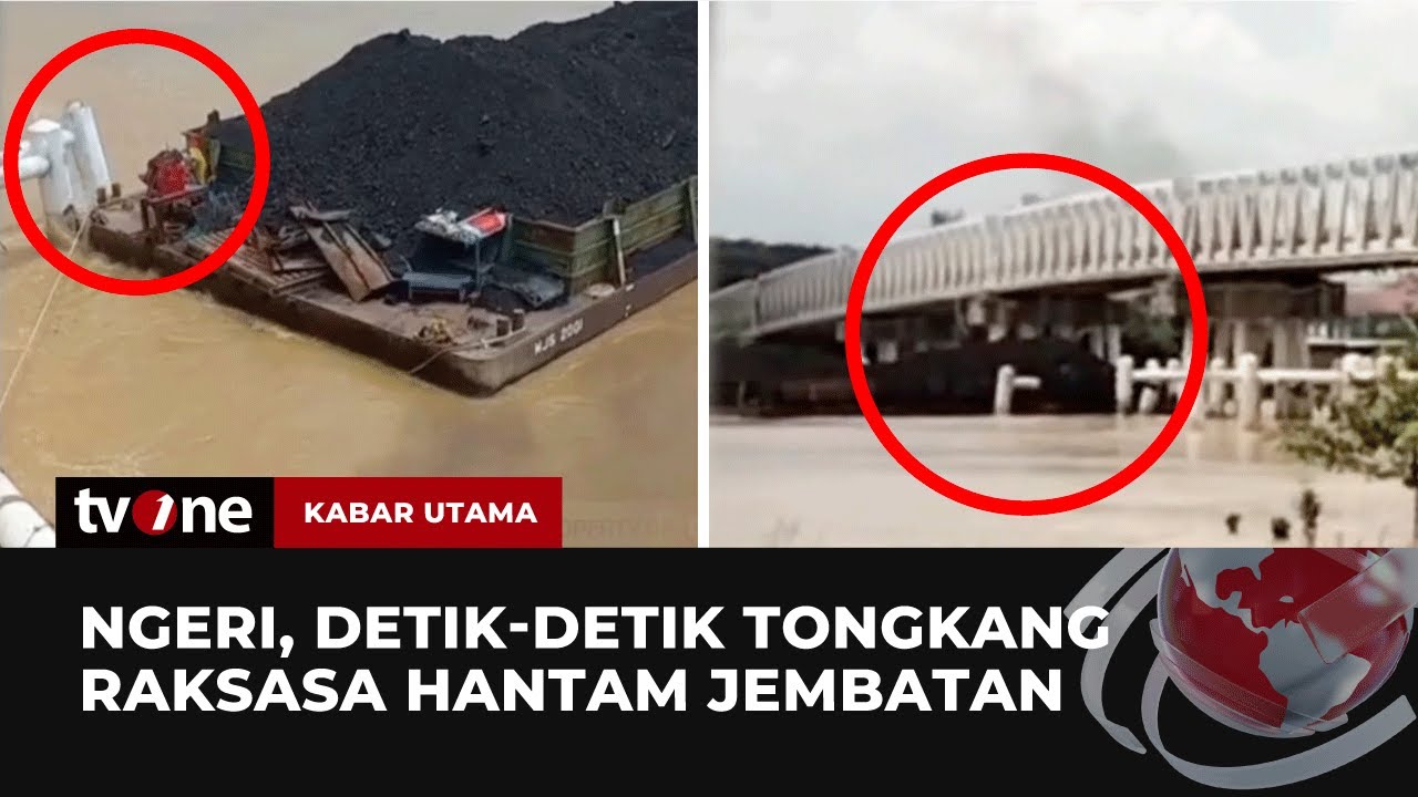 Kapal Tongkang Raksasa Tabrak Jembatan Hingga Bergoyang Hebat | Kabar ...