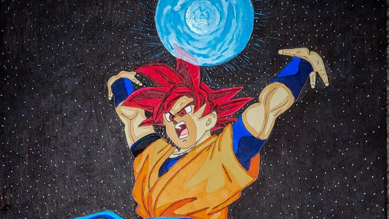 Goku Super Saiyan God Red drawing - YouTube