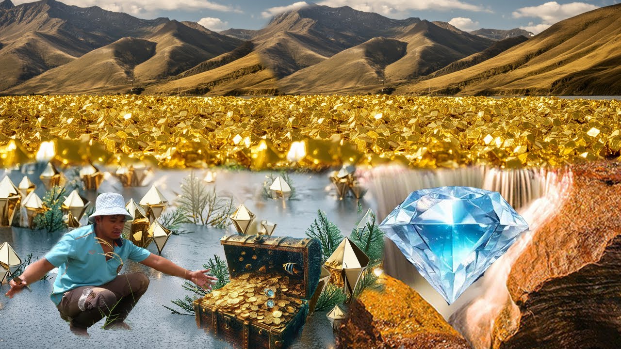 wow amazing Rich River- found a lot of gold treasure at river-collect ...