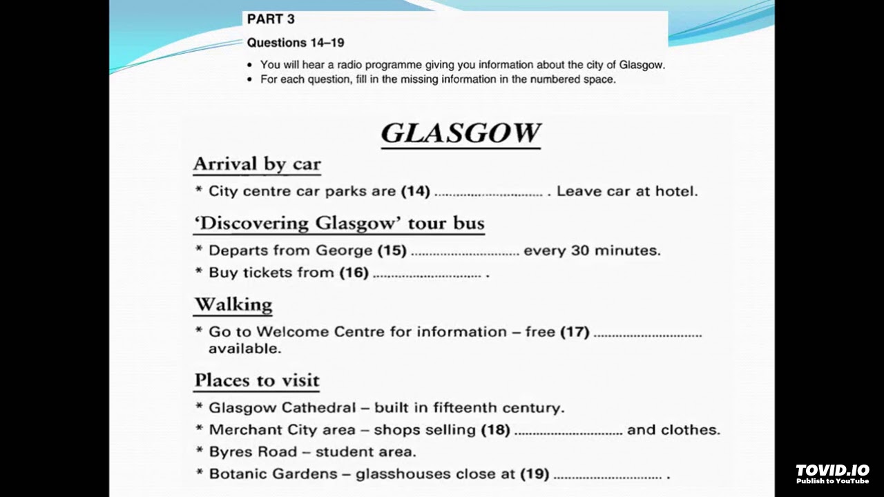PET 4 Test 2 part 3 questions 14-19 - YouTube
