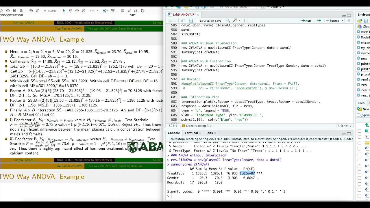 Introduction to Biostatistics: Two way ANOVA with equal replication (using R) - YouTube
