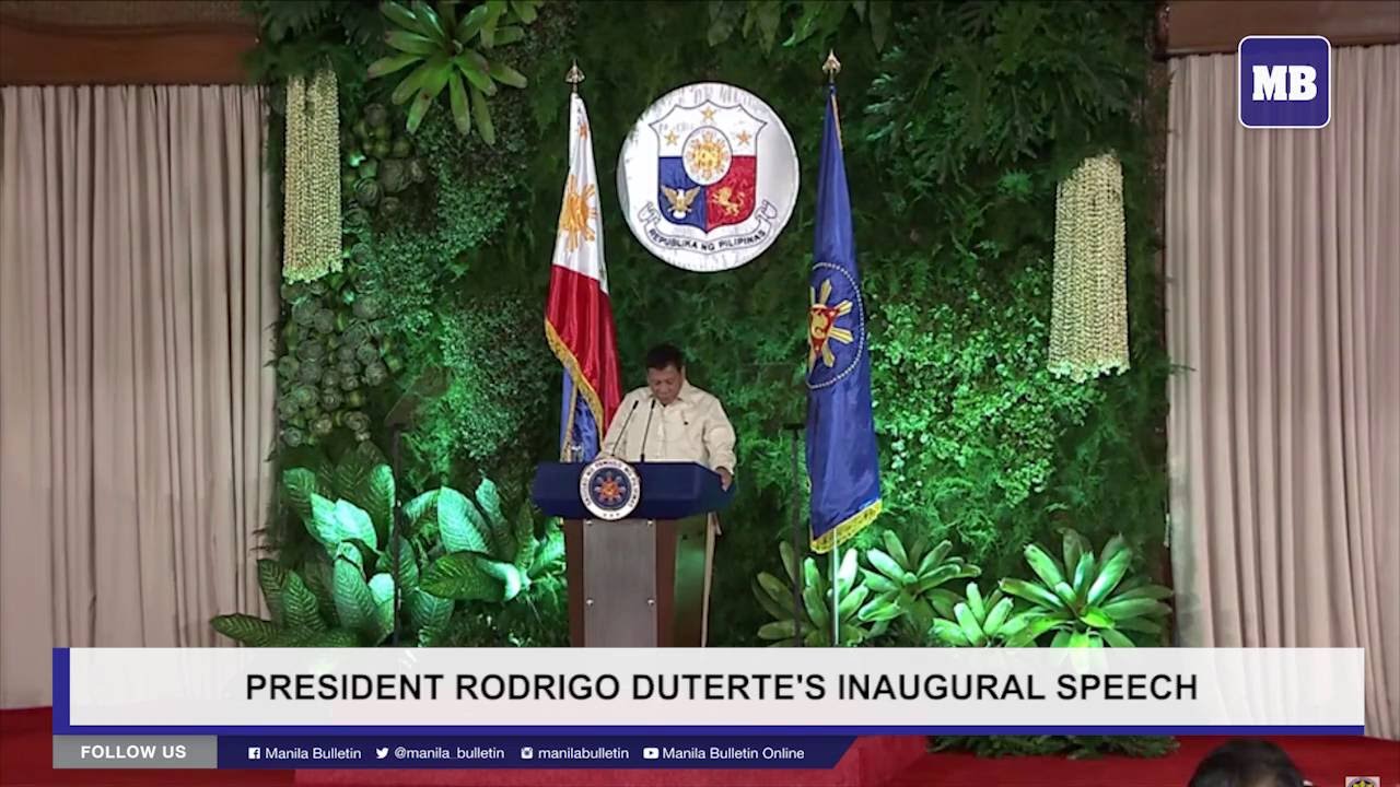 President Rodrigo Duterte's inaugural speech - YouTube