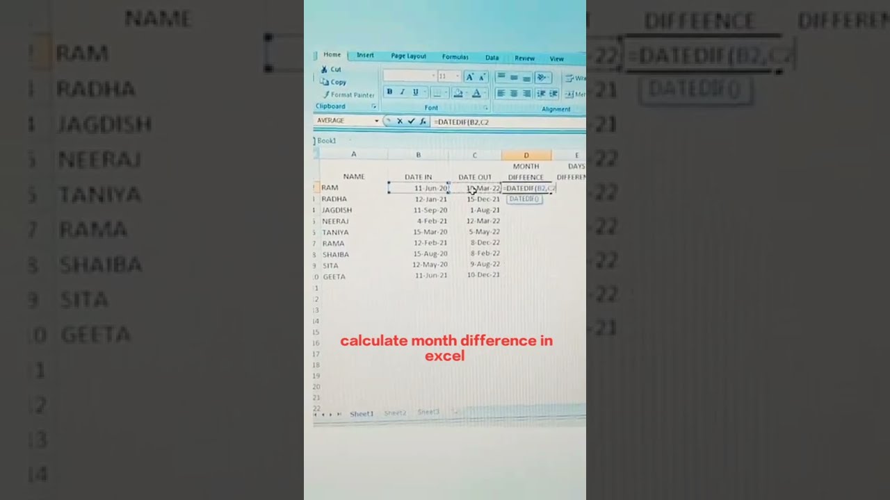 How To Calculate Month Difference In Excel YouTube How To Calculate Month Difference In Excel YouTube