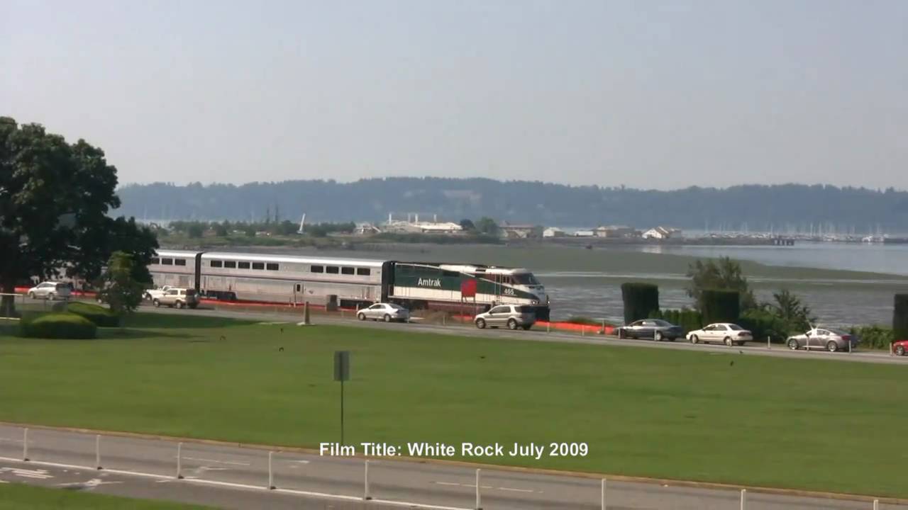 Amtrak F59PHI 465 Cascades crossing the border in July 2009 - YouTube