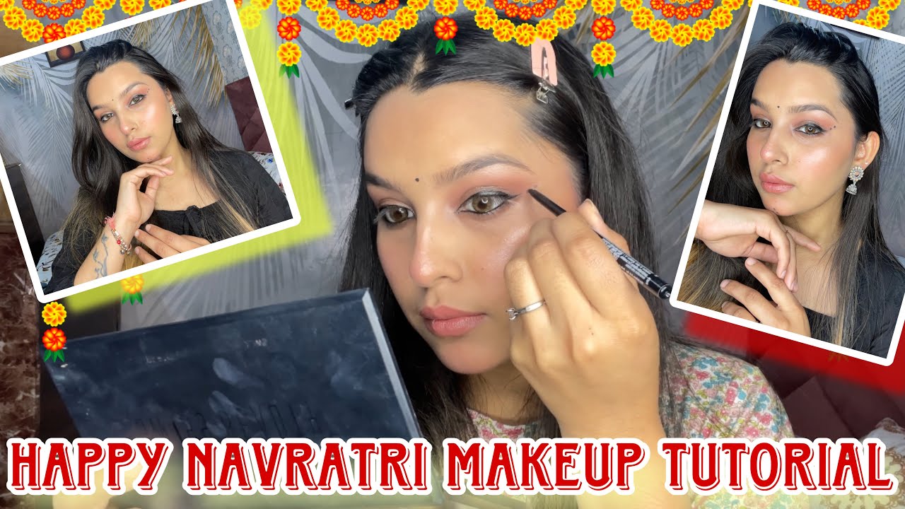 How to do happy navratri makeup at home step by step tutorial for ...