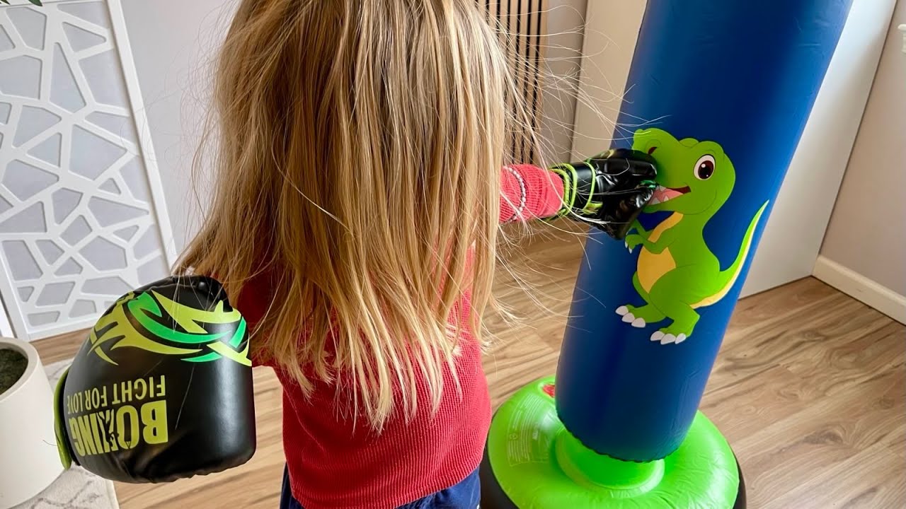 QPAU Inflatable Punching Bag for Kids – 48" Dinosaur Boxing Bag Toy for ...