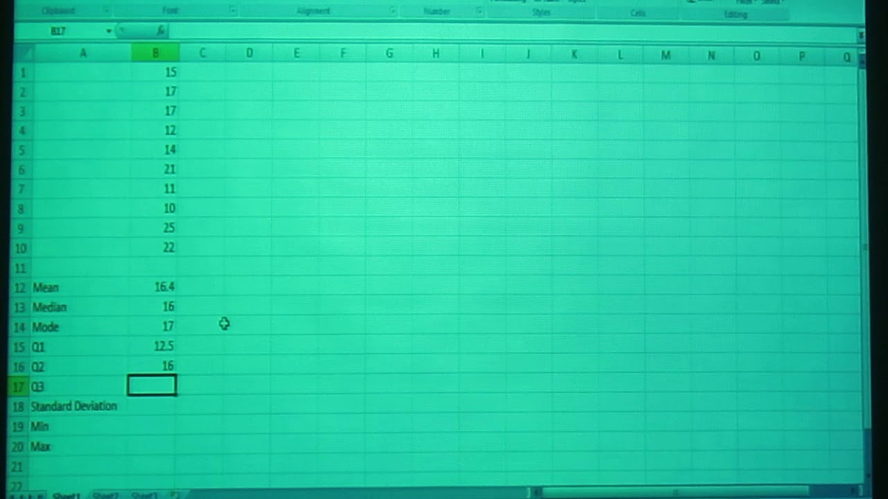 CALCULATING 1 VAR STATS USING EXCEL - YouTube