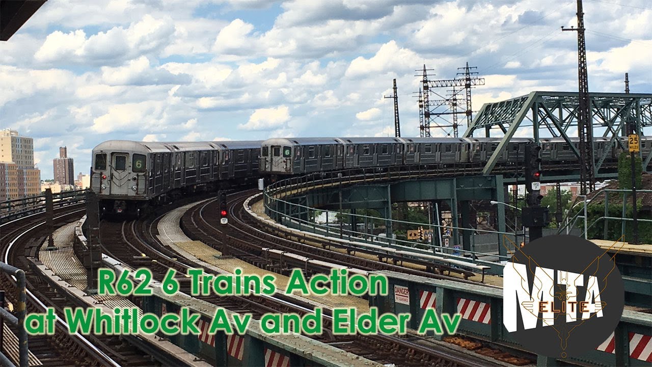 R62 6 Trains Action at Whitlock Av and Elder Av - YouTube