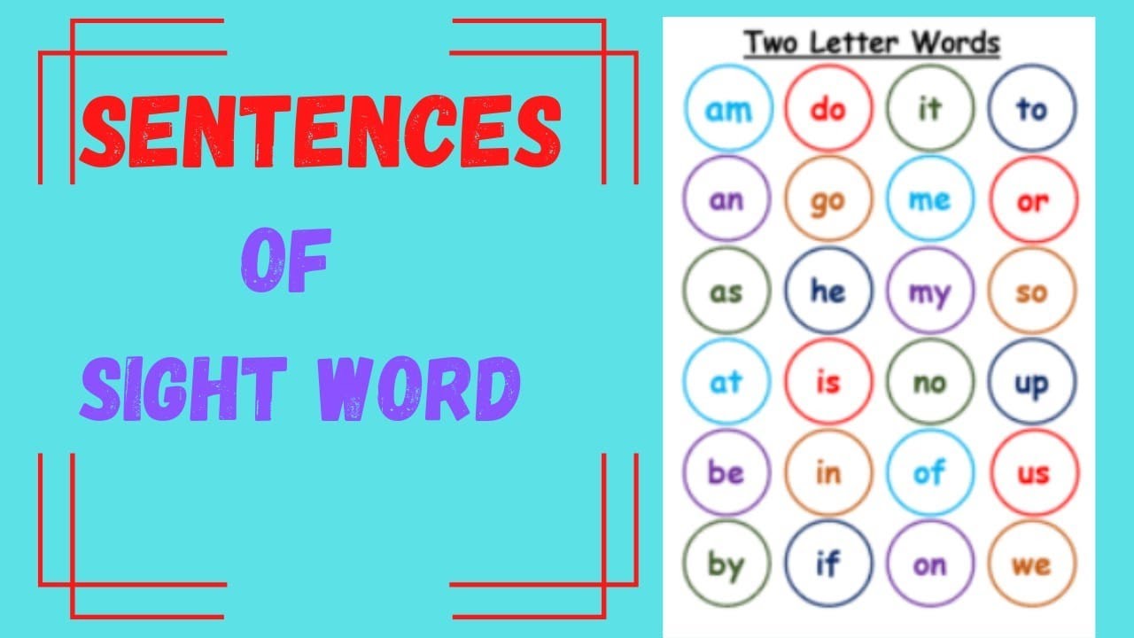 Sentences of sight word two letter words - YouTube