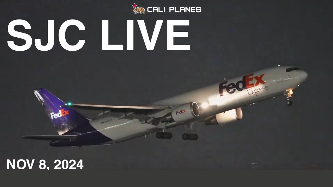 SJC LIVE | KSJC | SAN JOSE MINETA INTERNATIONAL AIRPORT SPOTTING LIVE FEDEX MD11 - YouTube