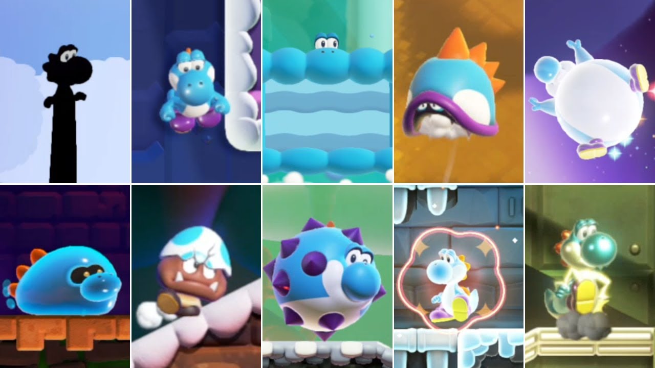 What if Light-Blue Yoshi uses Mario's Power-Ups in Super Mario Bros ...
