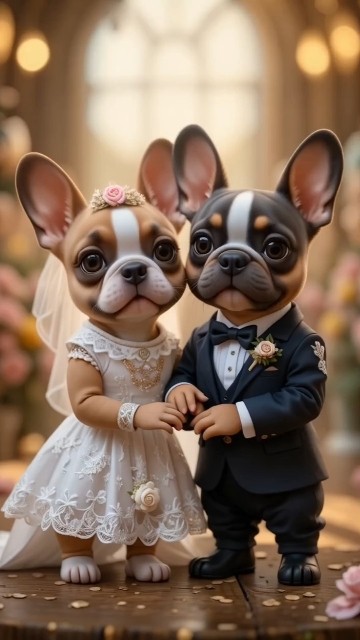 Two french bulldog puppies are getting married. - YouTube