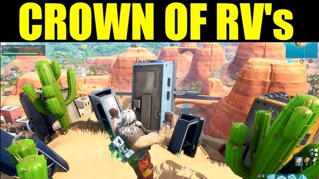 Dance on Top of a Crown of RV's Location (Fortnite Battle Royal Season ...