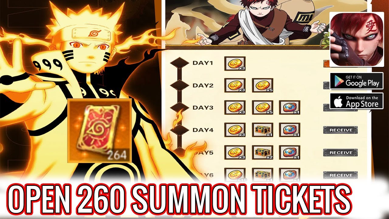 Naruto: Genkai Release | Open 260 Summon Tickets | Naruto Gameplay ...