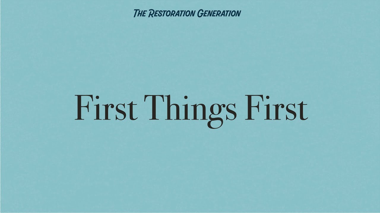 First Things First| Jon Burgess| 10 am - YouTube