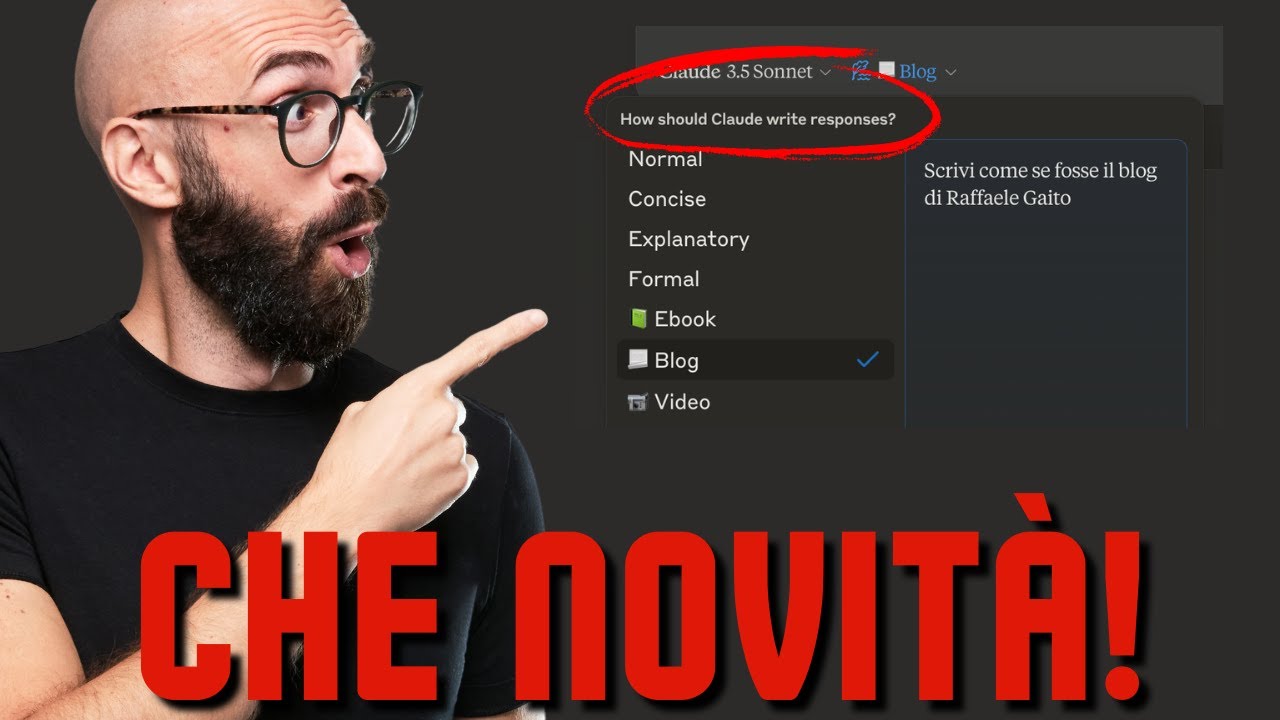 Claude introduce gli stili: tutorial completo - YouTube