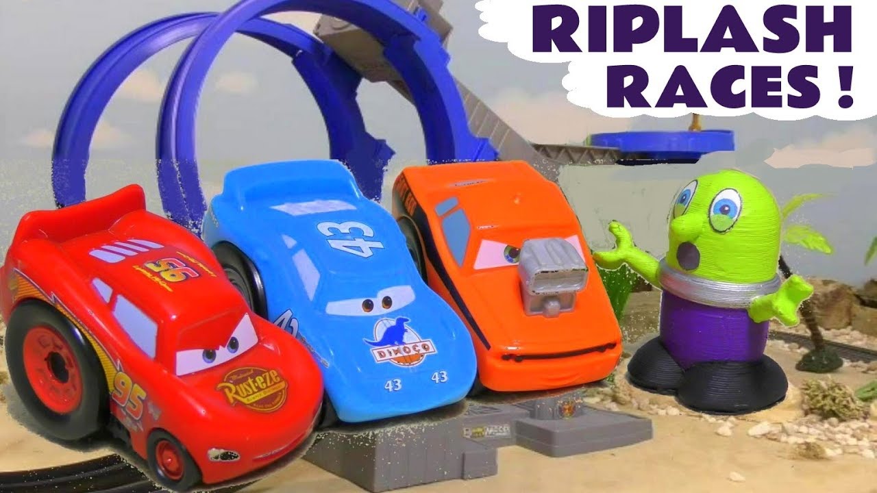Cars Lightning McQueen Riplash Racing With Funny Funlings - YouTube